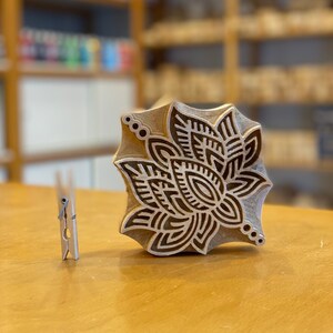 Wooden Lotus Flower Block Print Stamp 6 Pcs - Etsy