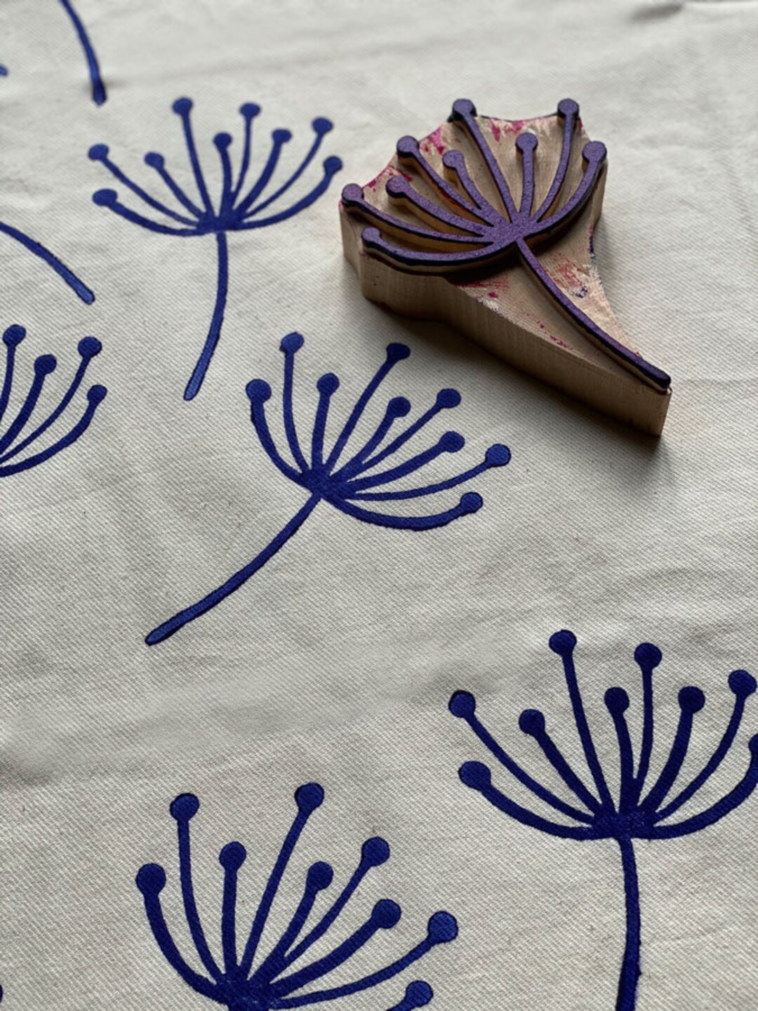 Wooden Chicory Flower Block Print Stamp 6 Pcs - Etsy