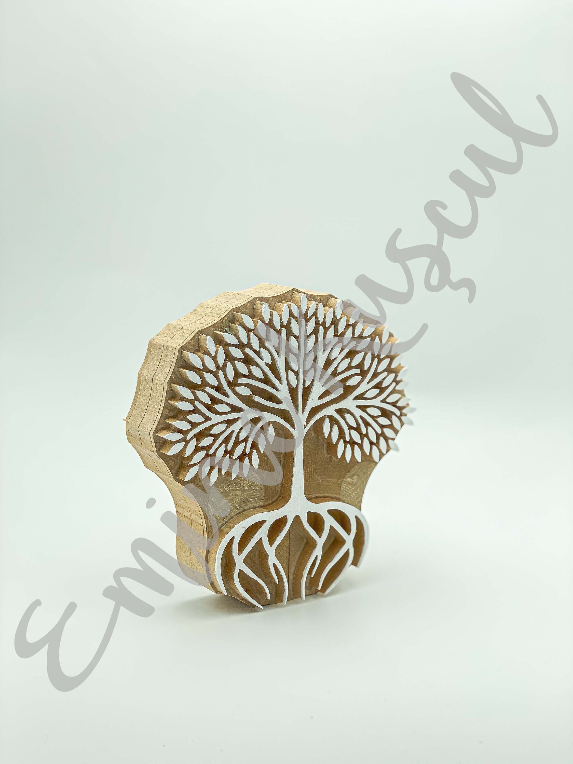 Wooden Trees Block Print Stamp 3pcs - Etsy