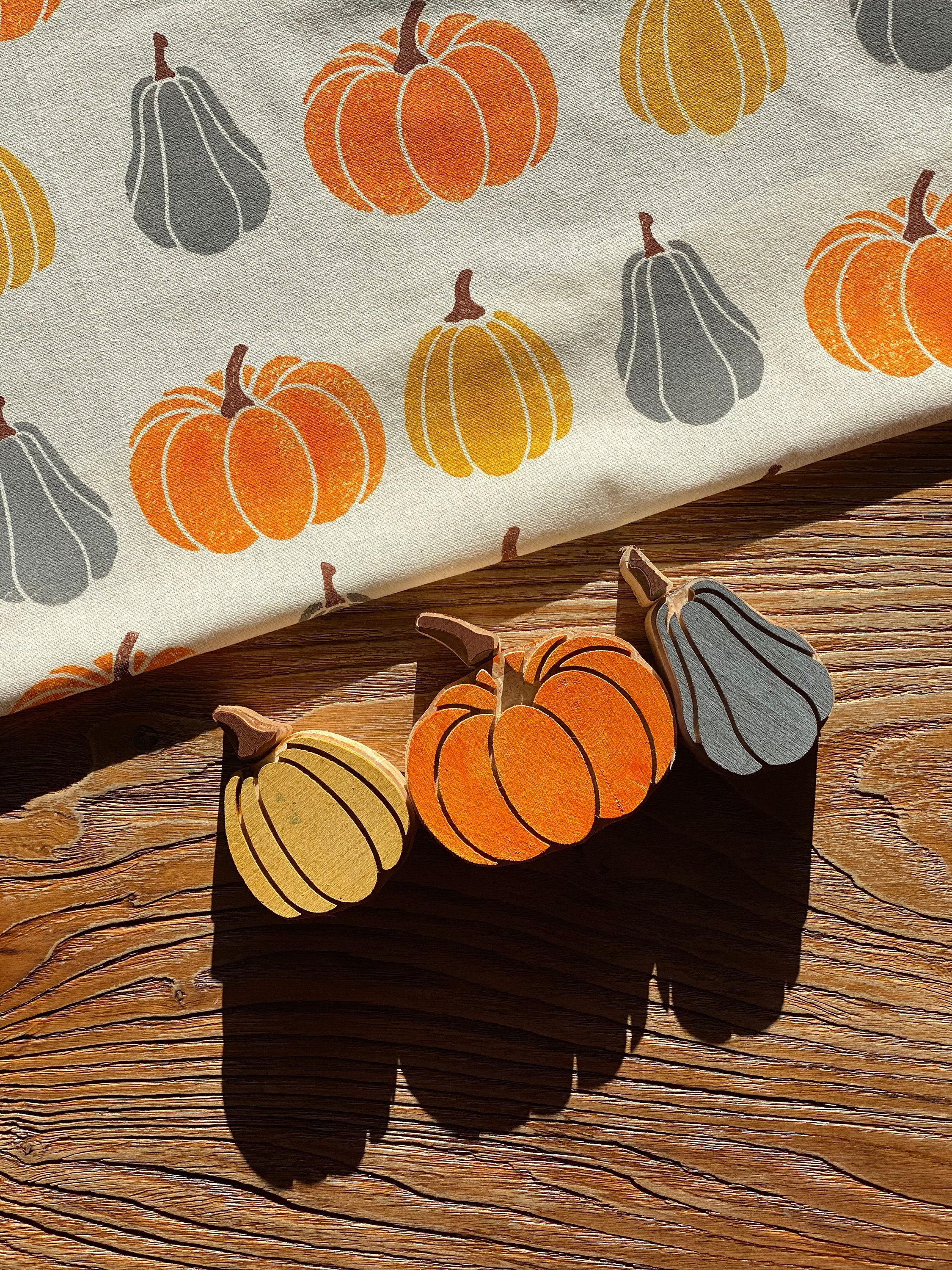 Wooden Pumpkin Block Print Set: Fabric Stamp, Made in Turkey - Etsy