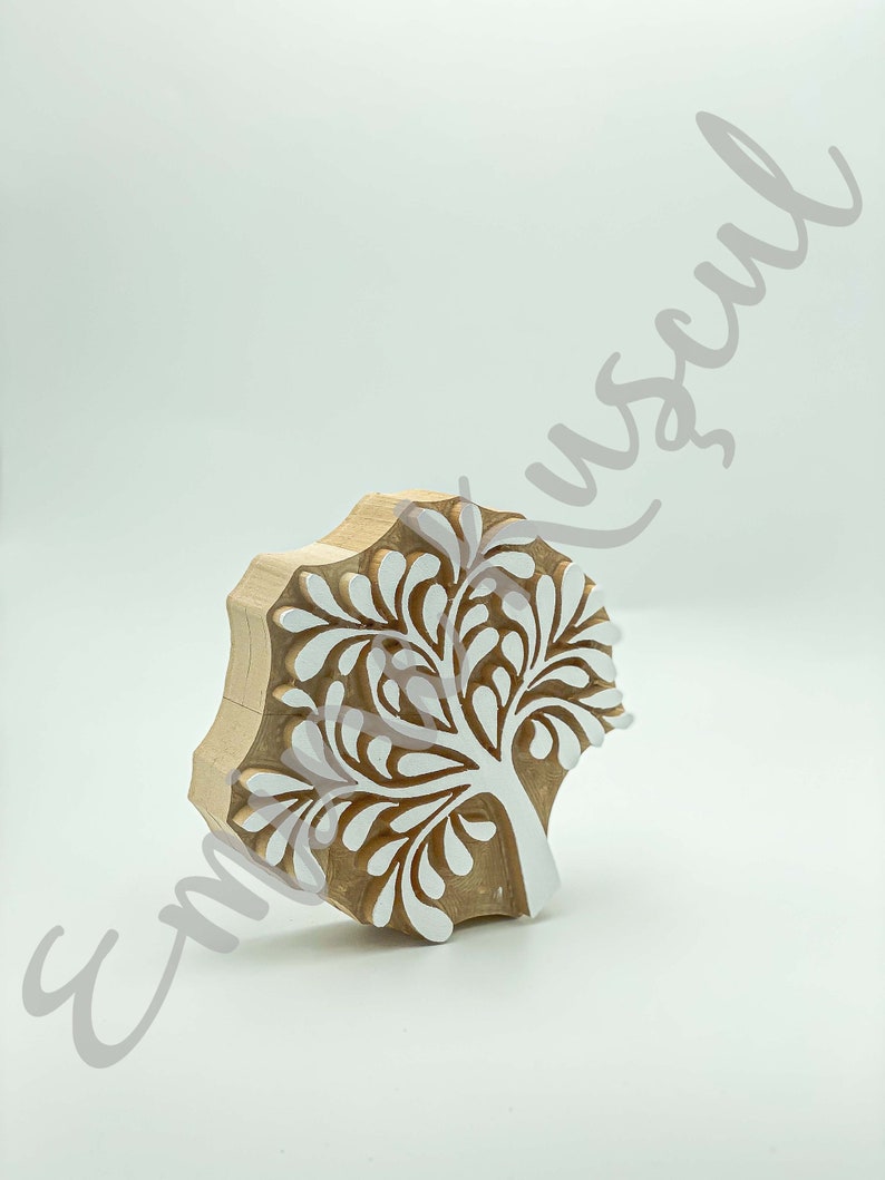 Wooden Trees Block Print Stamp 3pcs - Etsy