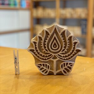 Wooden Lotus Flower Block Print Stamp 6 Pcs - Etsy