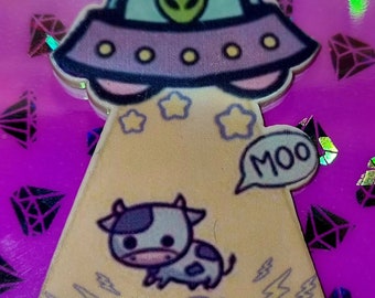 Cow Ufo Painting - Etsy