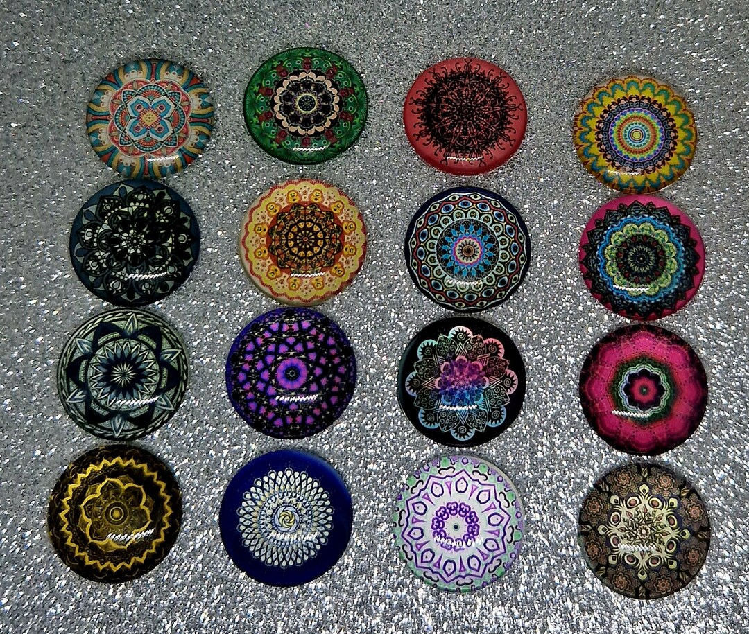Mandala Glass Minders - Etsy