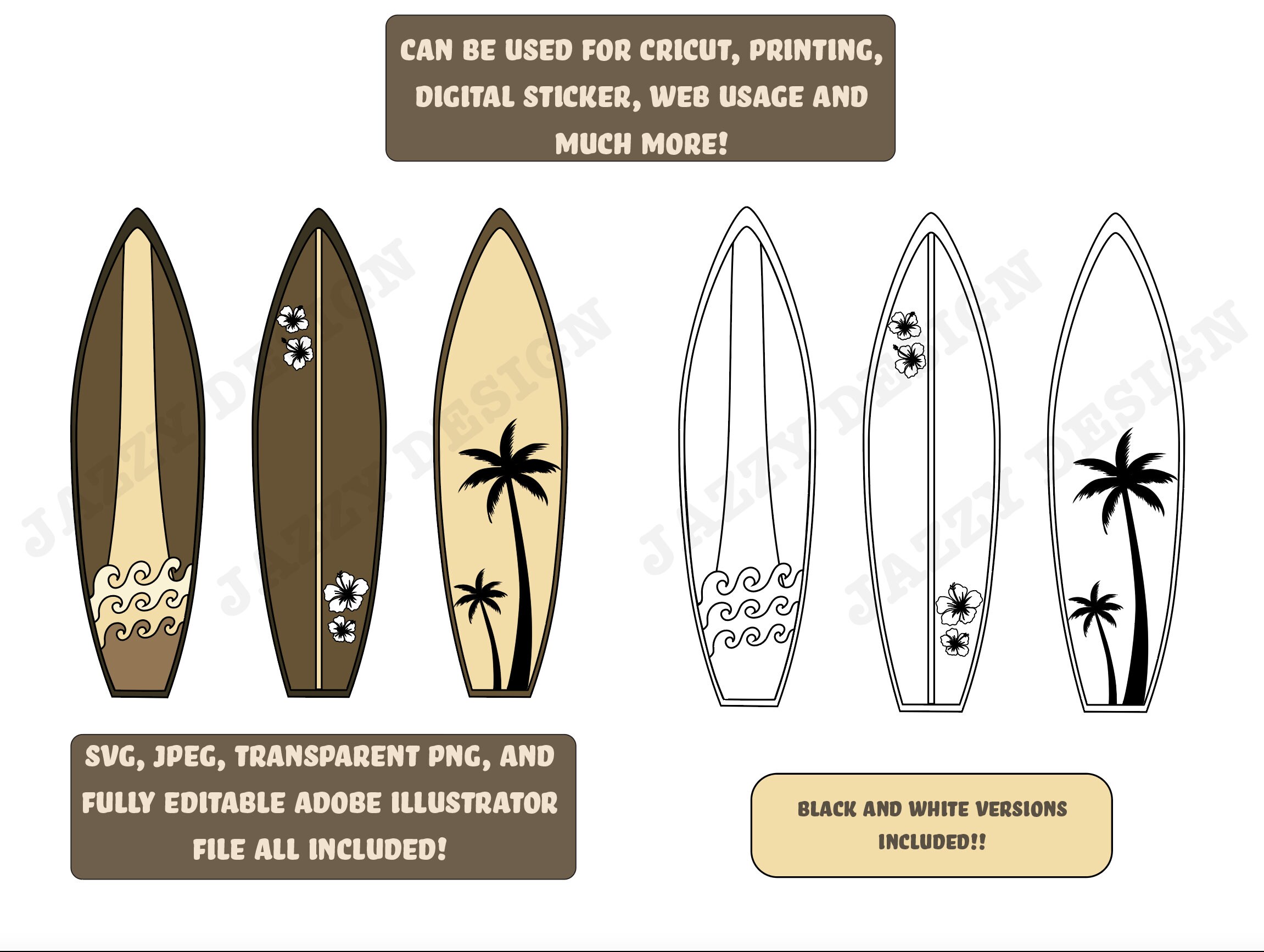 Surf Board SVG - Etsy