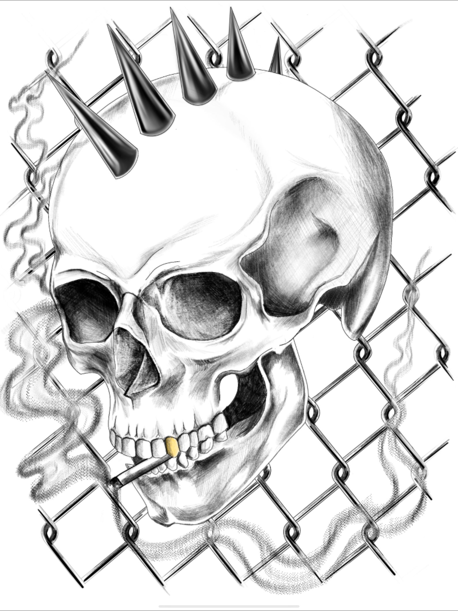 Metal head skull A4 print | Etsy