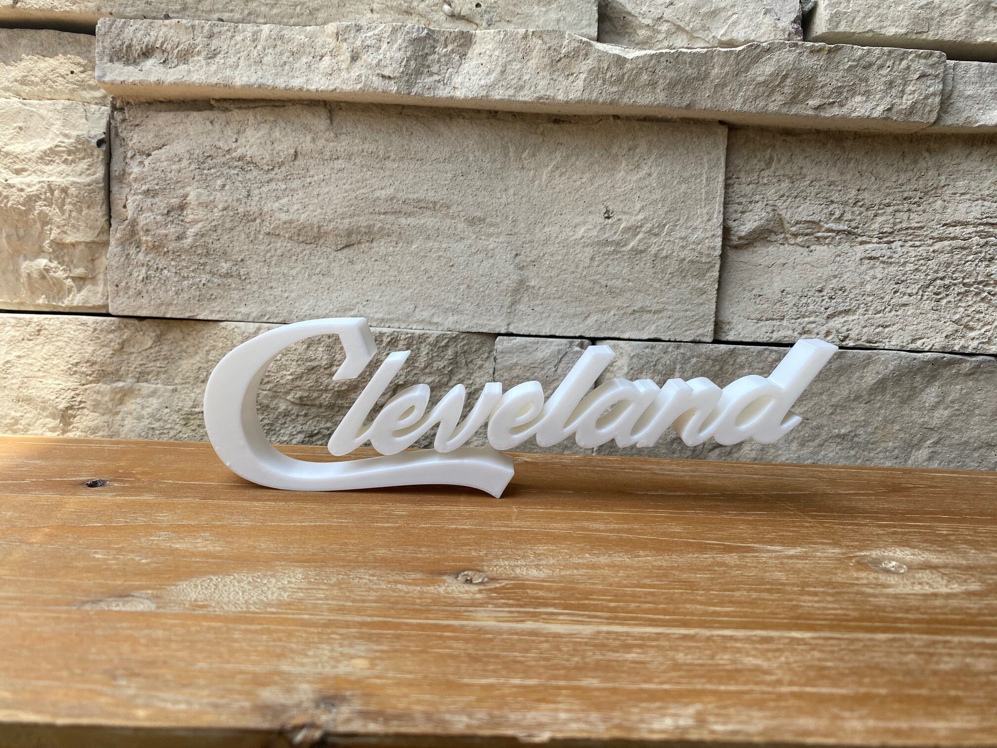 XL Script Cleveland Sign CLE, Ohio Office Desk Ornament Gift - Etsy