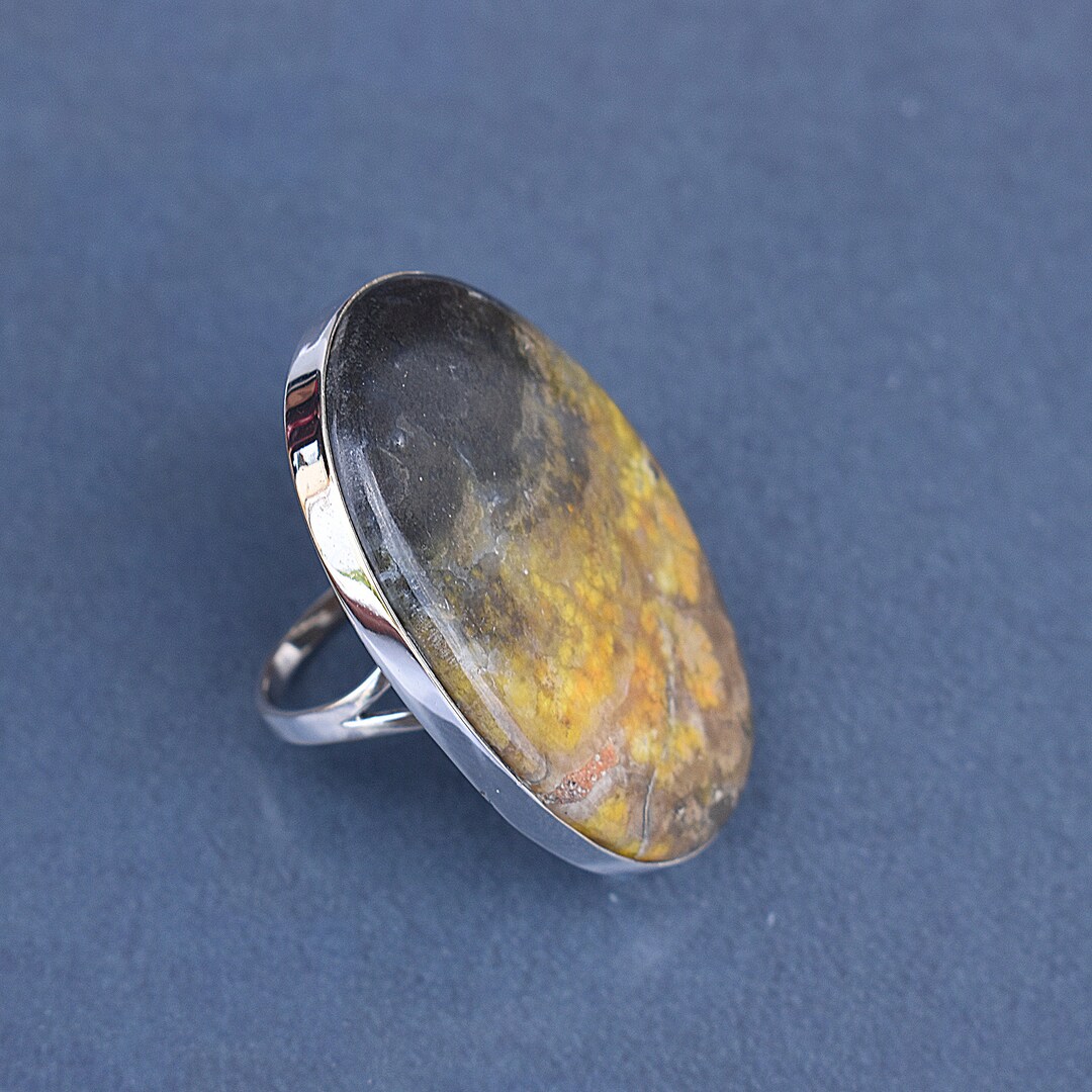 Bumble Bee Jasper Ring, Jasper Ring, Gemstone Jewelry, 925 Sterling Silver, Jasper Birthstone ...
