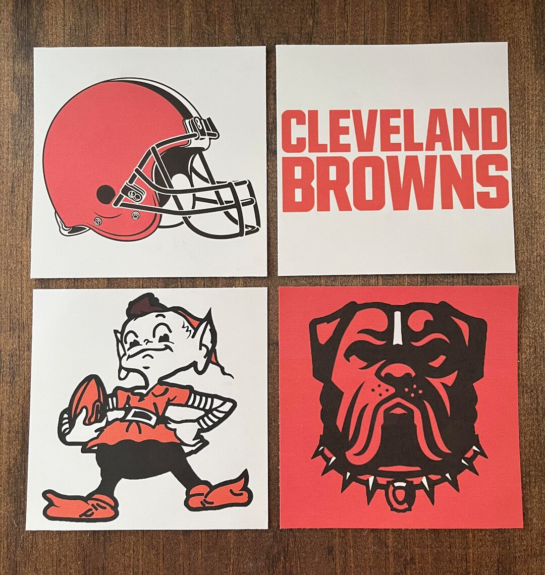 Cleveland Browns Coasters - Set of 4 Ceramic Tile Decoupage Waterproof ...