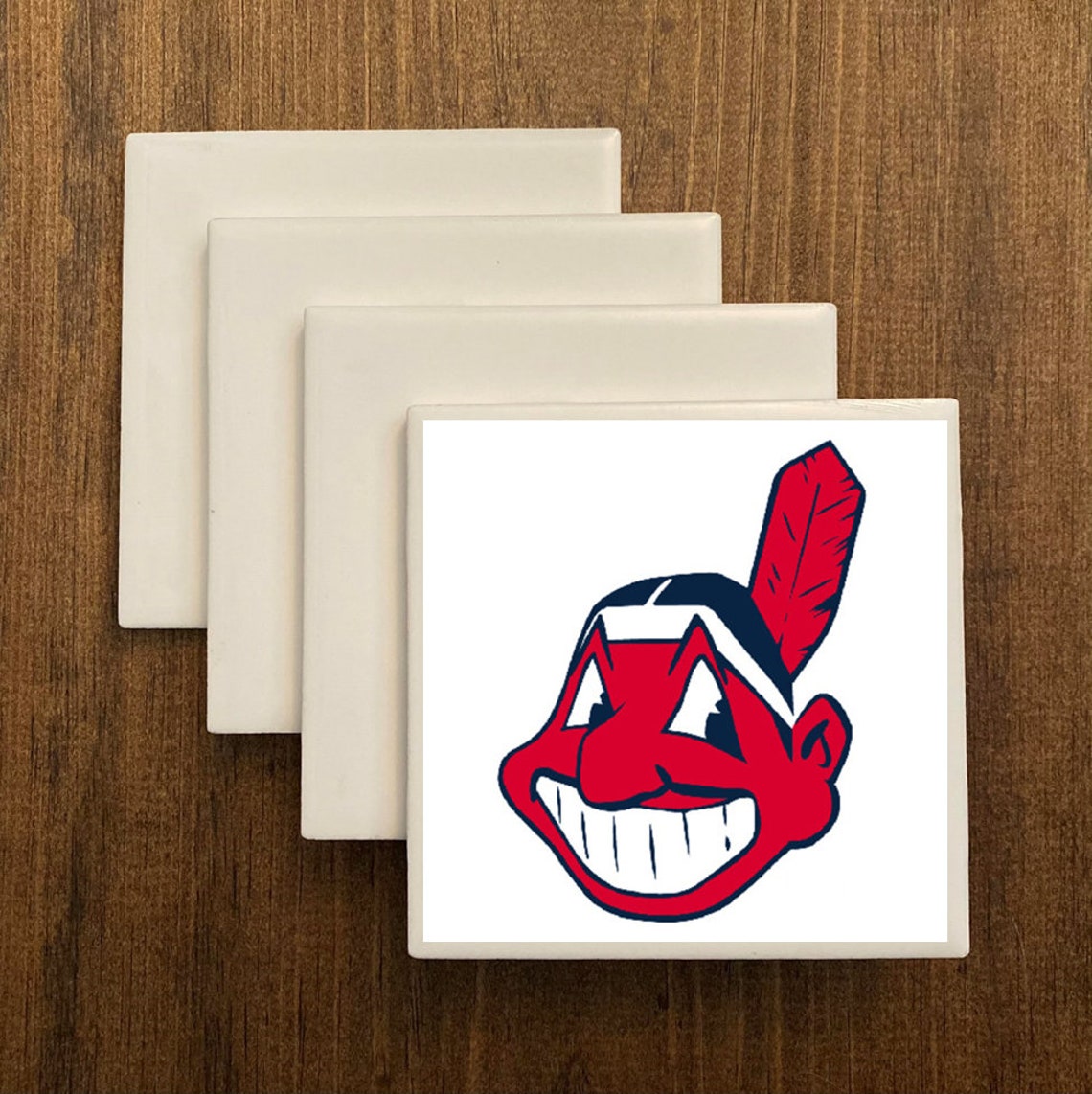 Ohio/cleveland Sports Coasters - Set of 4 Ceramic Tile Decoupage ...