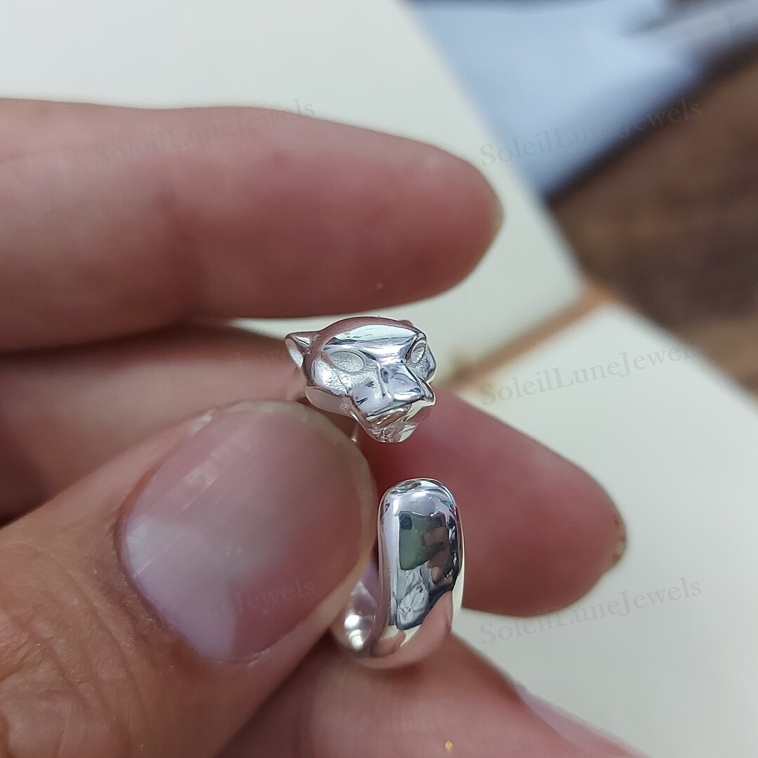 Jaguar Face Ring, Animal Ring, Genuine Realistic Jaguar Shaped Animal ...
