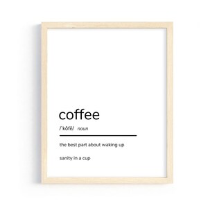 Coffee Definition Printable Wall Art, Dictionary Print, Instant ...