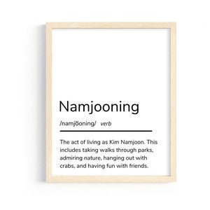 Namjooning Definition Art Print, BTS Quote (digital Download) - Etsy