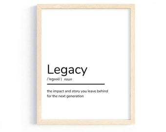 Legacy Definition Print - Etsy