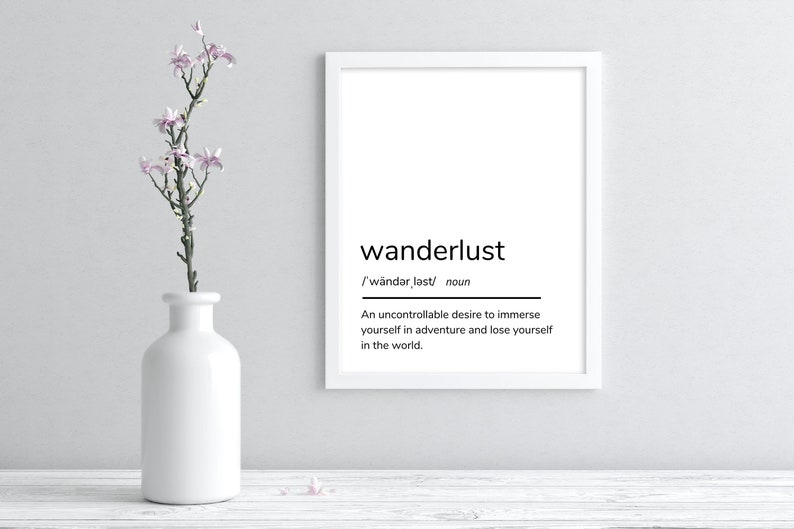 Wanderlust Definition Print Digital Print Wall Art Print - Etsy