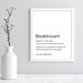 Booktrovert Definition Print, Digital Wall Art, Bookaholic, Cute ...