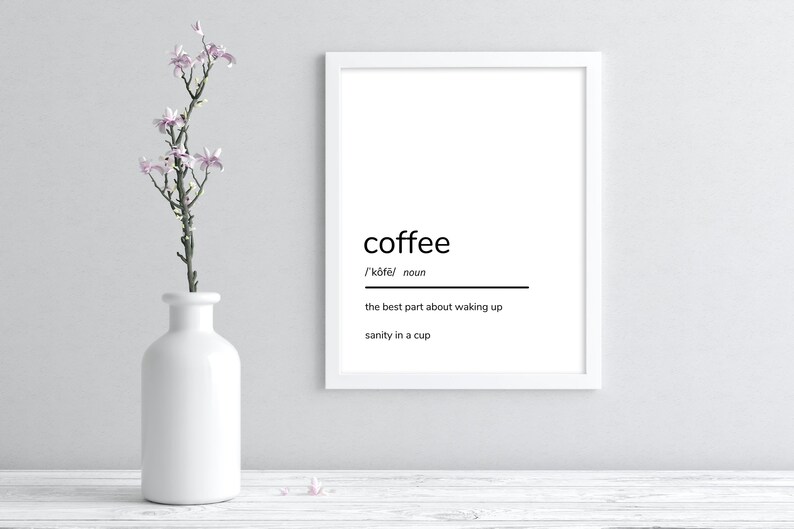 Coffee Definition Printable Wall Art, Dictionary Print, Instant ...