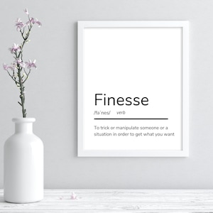 Finesse Definition Print Printable Wall Art Finesse Quote - Etsy
