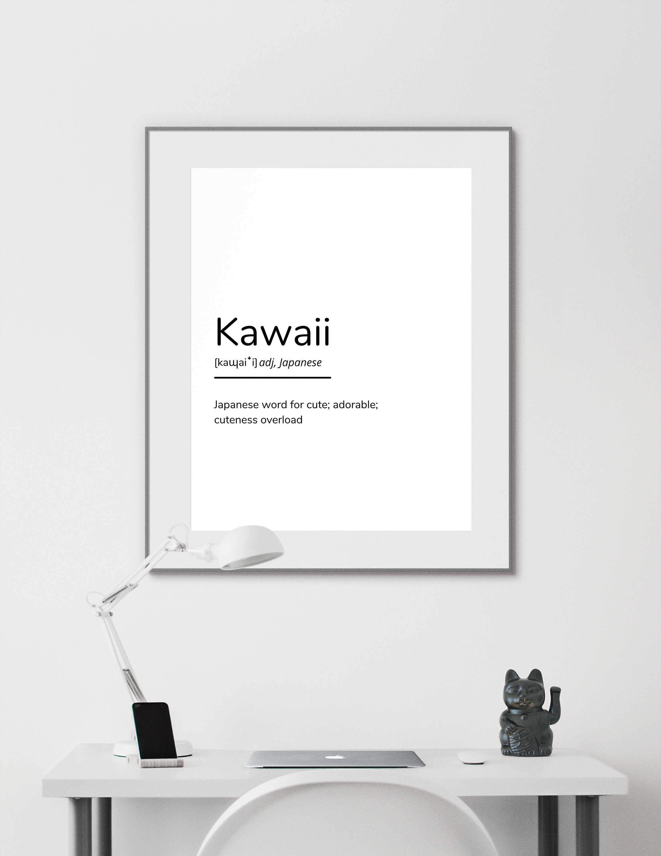 Kawaii Definition, Cute Quote, PDF, Typography Poster, Kawaii Wall Art ...