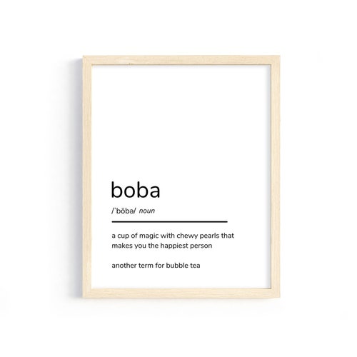 Boba Definition Printable Wall Art Bubble Tea Poster PDF - Etsy