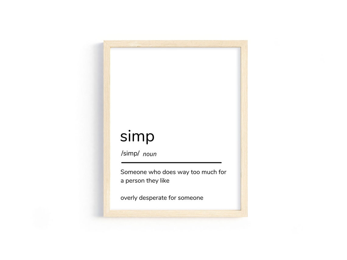 Simp Definition Print Digital Wall Art Simp Simp Wall Art - Etsy