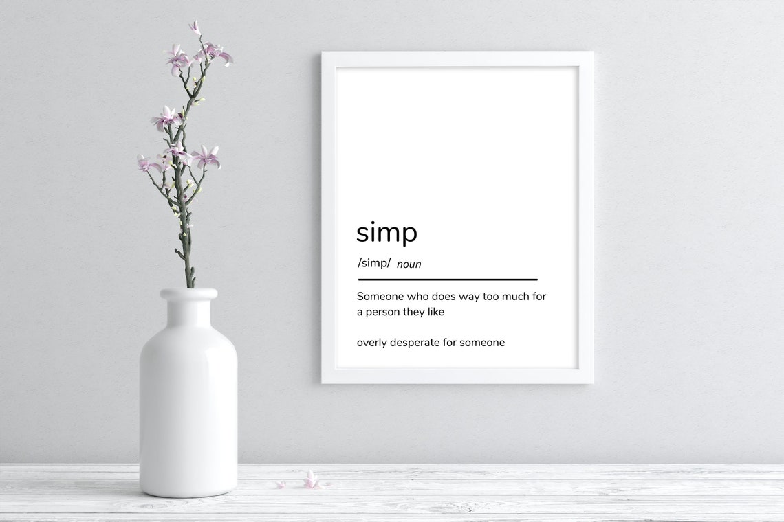 Simp Definition Print Digital Wall Art Simp Simp Wall Art | Etsy