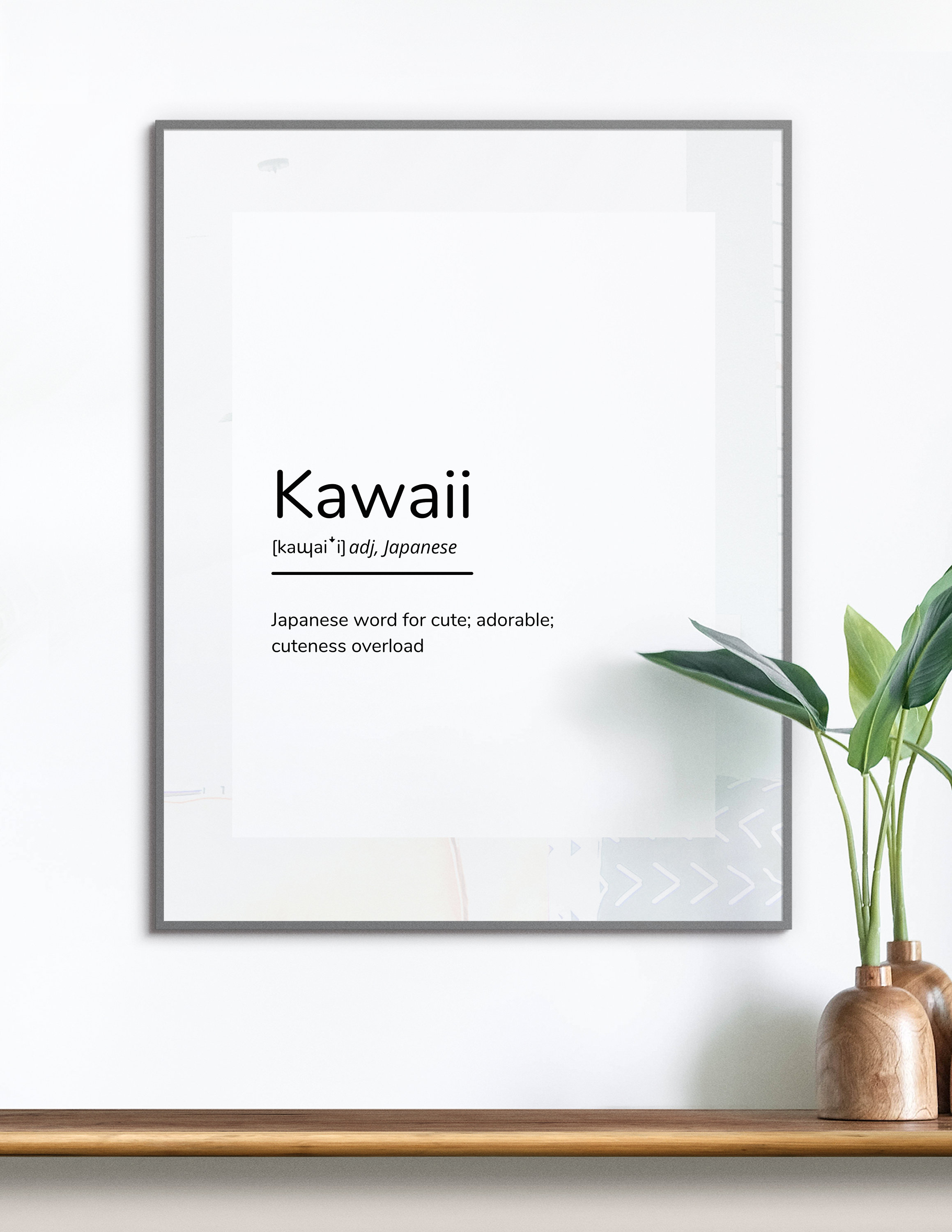Kawaii Definition, Cute Quote, PDF, Typography Poster, Kawaii Wall Art ...