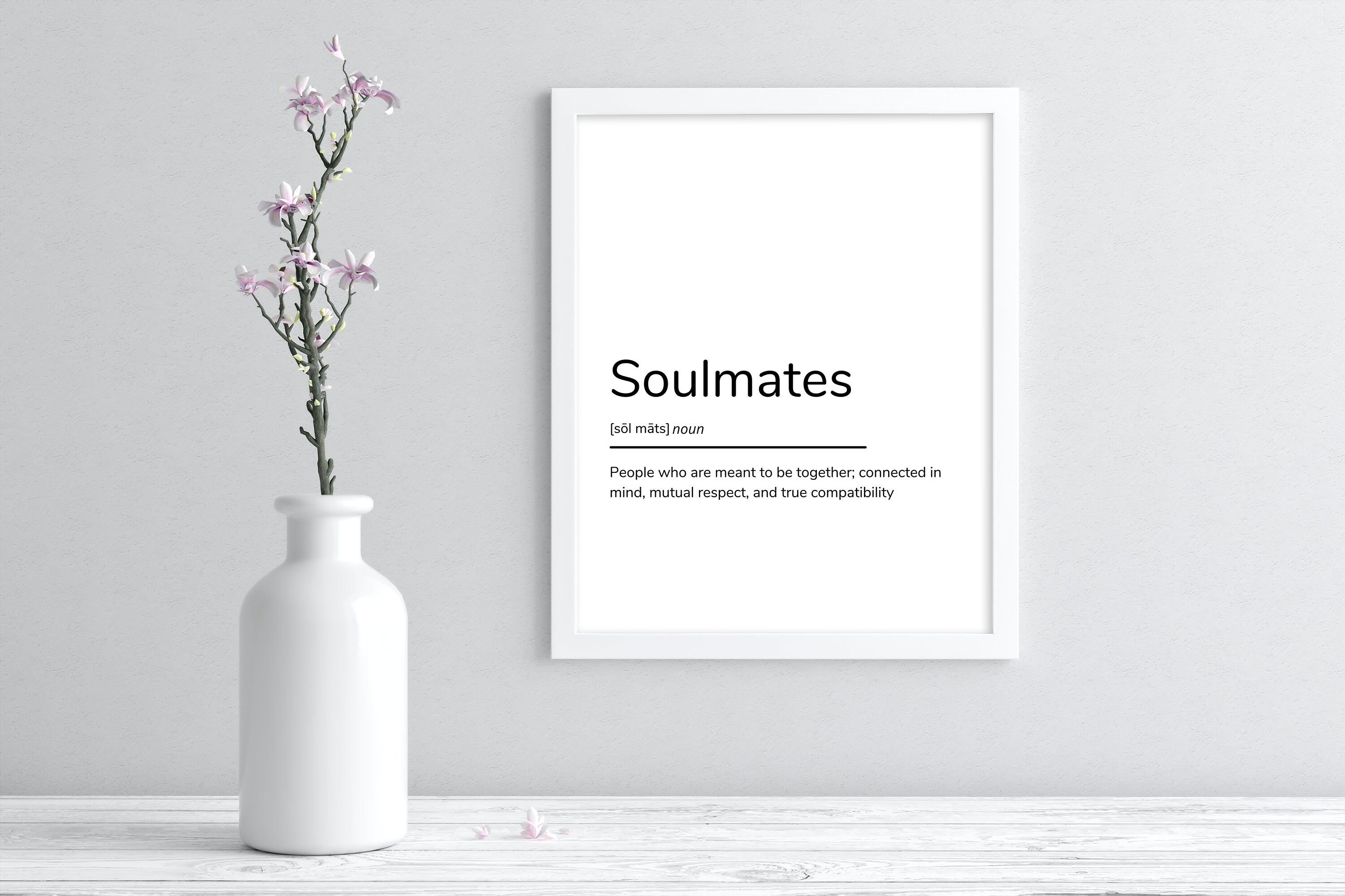 Définition d'âmes sœurs, affiche de typographie, PDF, art mural ...