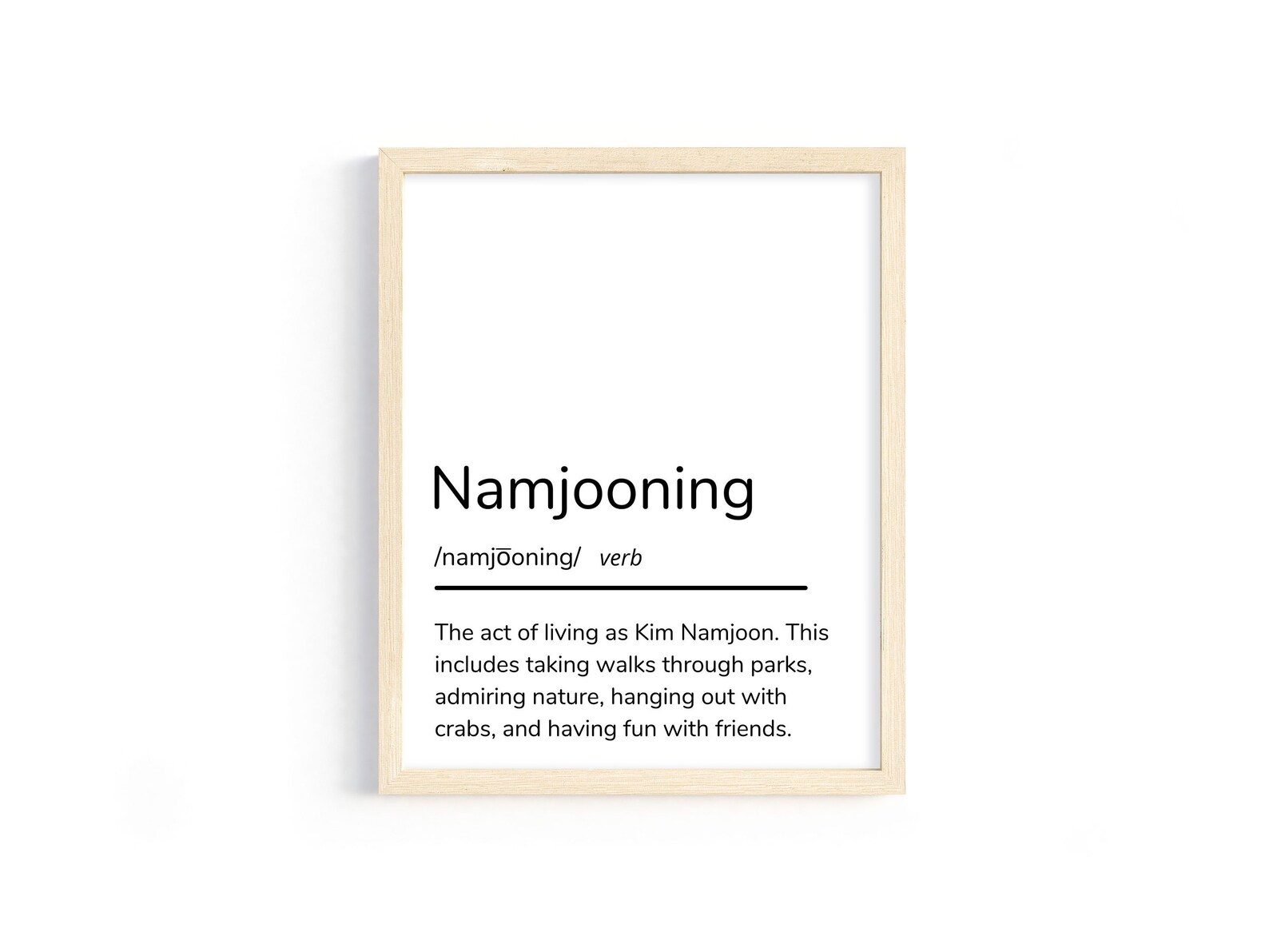 Namjooning Definition Print, Printable Wall Art, BTS Namjoon Quote ...