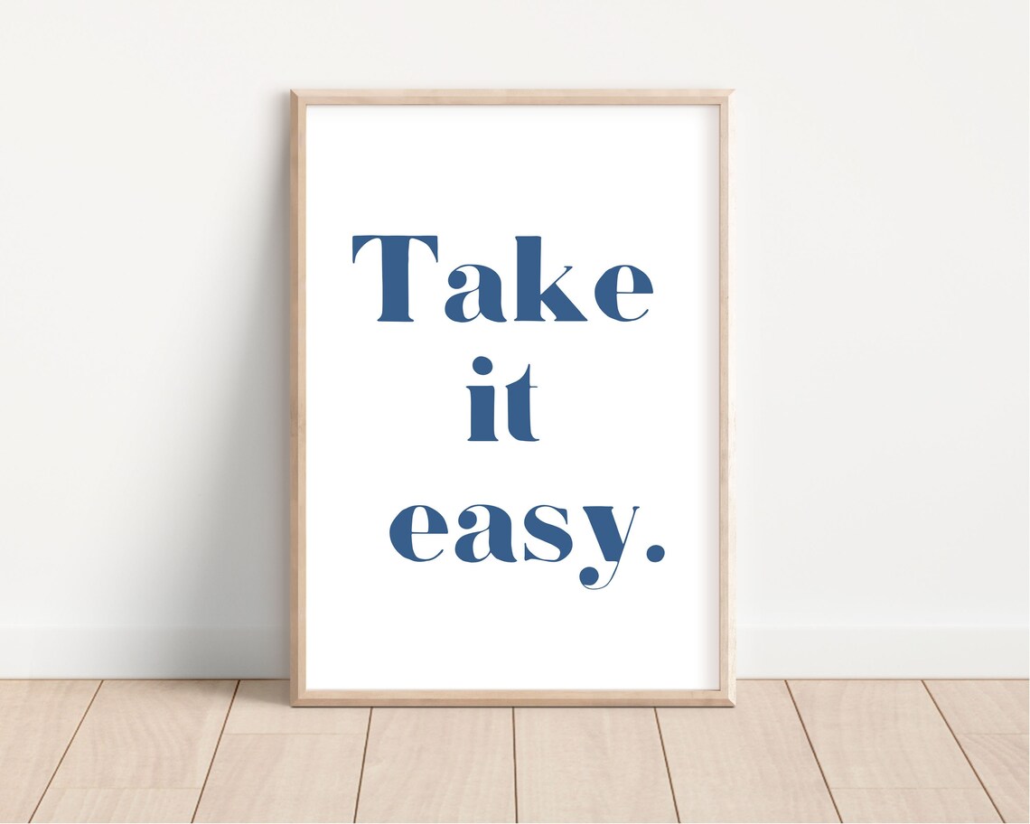 Take It Easy Printable Wall Art, Take It Easy Poster, PDF Instant ...