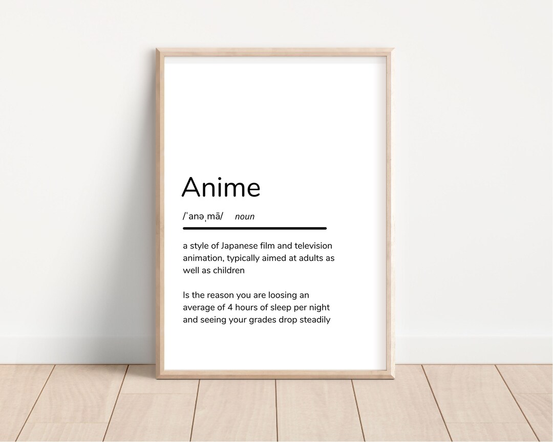 Anime Definition Printable Wall Art, Anime Poster, PDF Instant Download ...