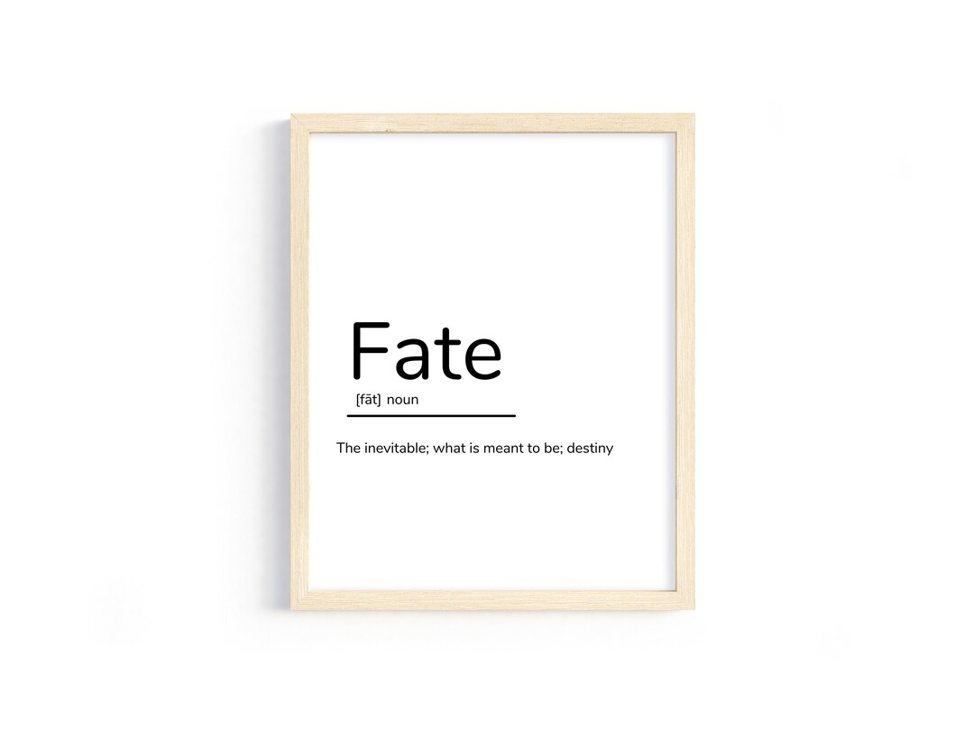 Fate Definition Zitat Typografie Poster schwarz weiß PDF - Etsy.de