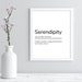 Serendipity Definition Printable Quote, Serendipity Quote, Home Wall ...