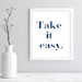 Take It Easy Printable Wall Art, Take It Easy Poster, PDF Instant ...