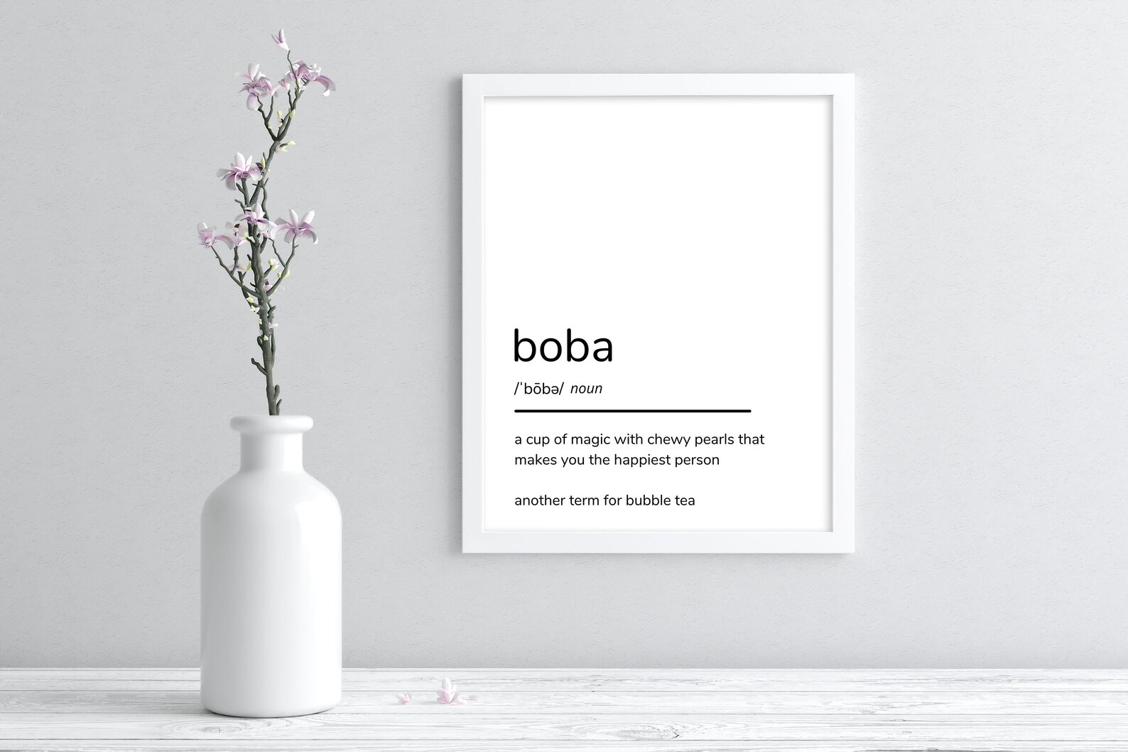 Boba Definition Printable Wall Art, Bubble Tea Poster, PDF Instant ...