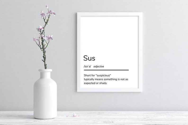 Sus Definition Print, Printable Wall Art, Sus Quote, Instant Download ...