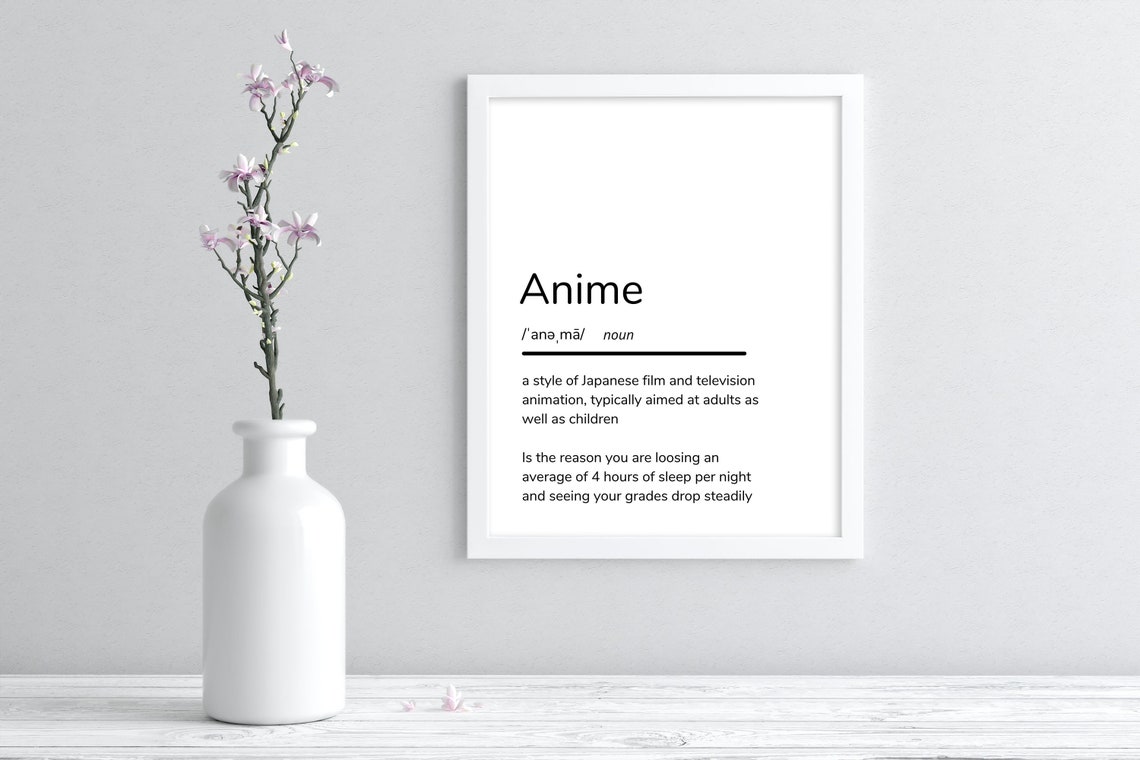 Anime Definition Printable Wall Art, Anime Poster, PDF Instant Download ...