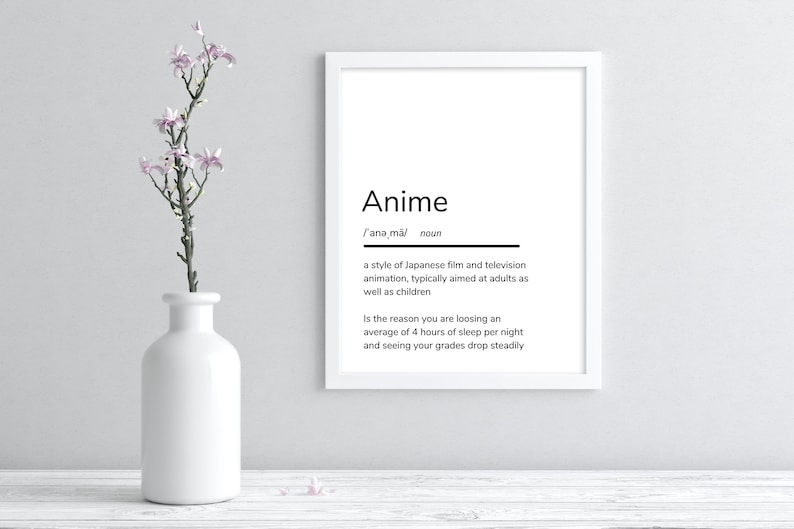 Anime Definition Printable Wall Art, Anime Poster, PDF Instant Download ...