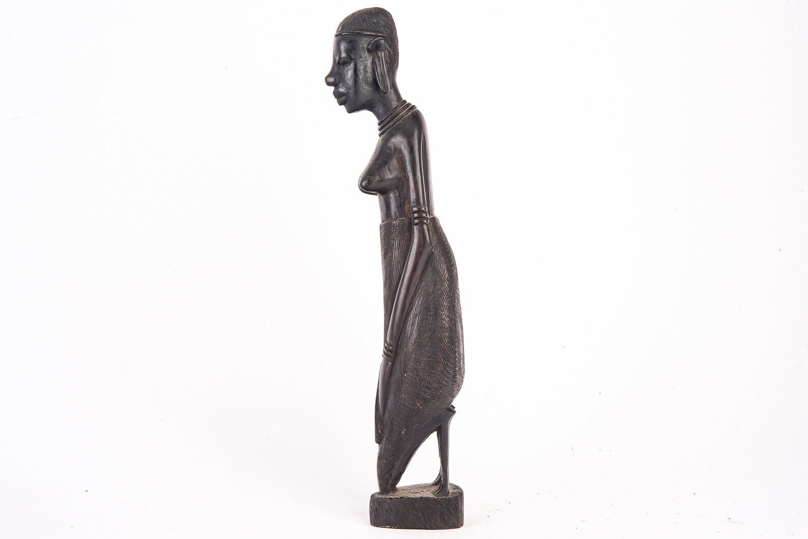 Antique African Carved Wood Folk Art Sculpture Woman Kneeling | Etsy