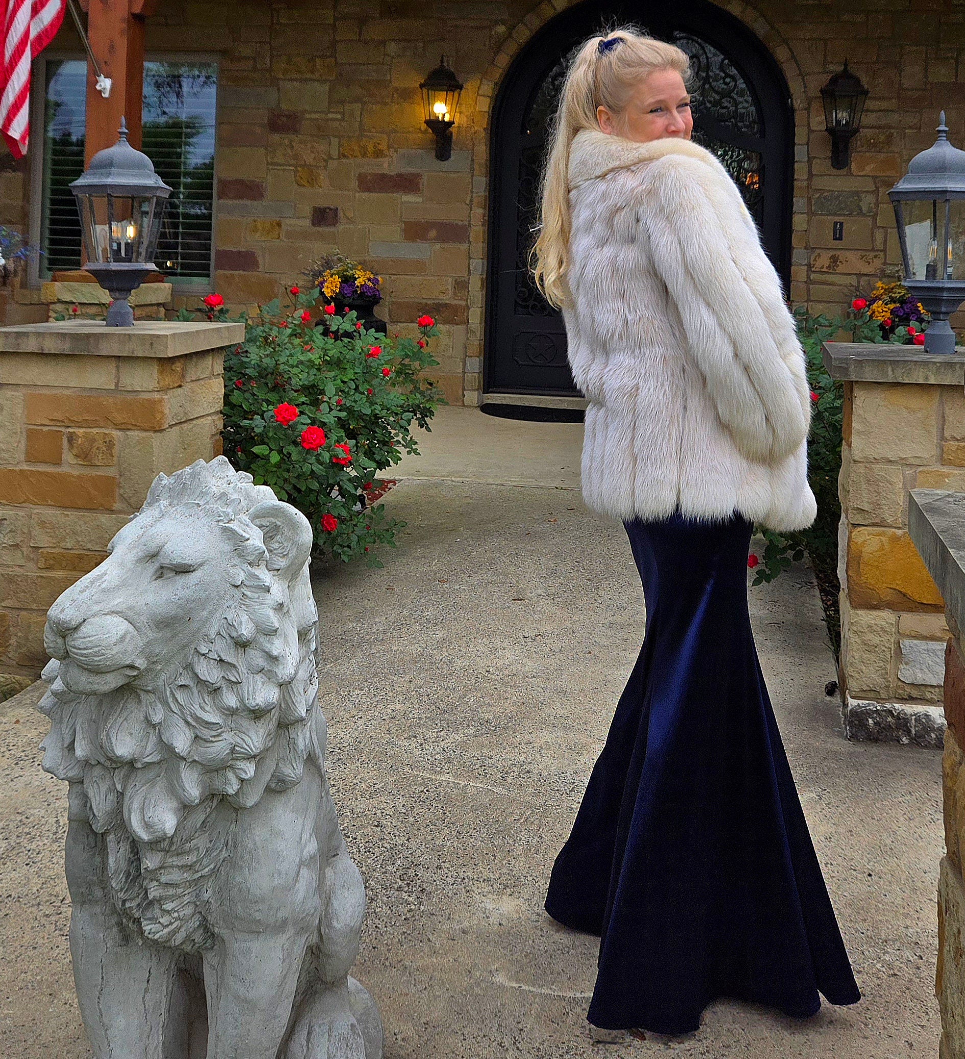 Luxurious Ivory Fox Fur Coat With Oversized Collar Sz L - Etsy