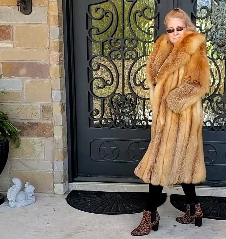 Gorgeous Long Red Fox Fur Coat Sz S - Etsy