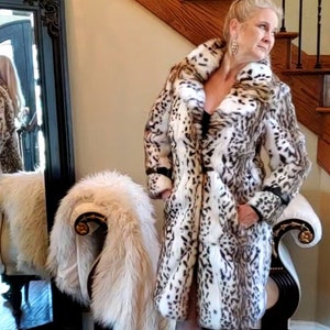 Lynx/leopard Print Rabbit Fur Coat Sz S/M - Etsy