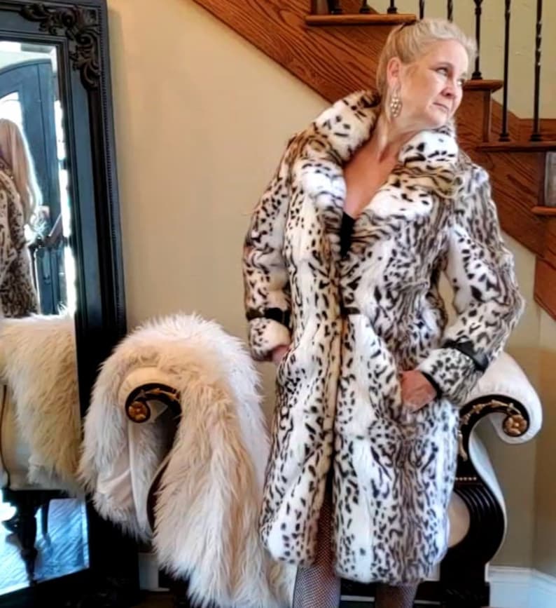 Lynx/leopard Print Rabbit Fur Coat Sz S/M - Etsy