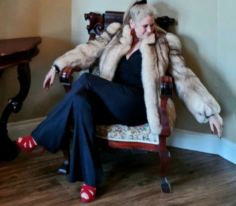 RARE COLOR Plush Champagne Fox Fur Coat Sz S/M - Etsy