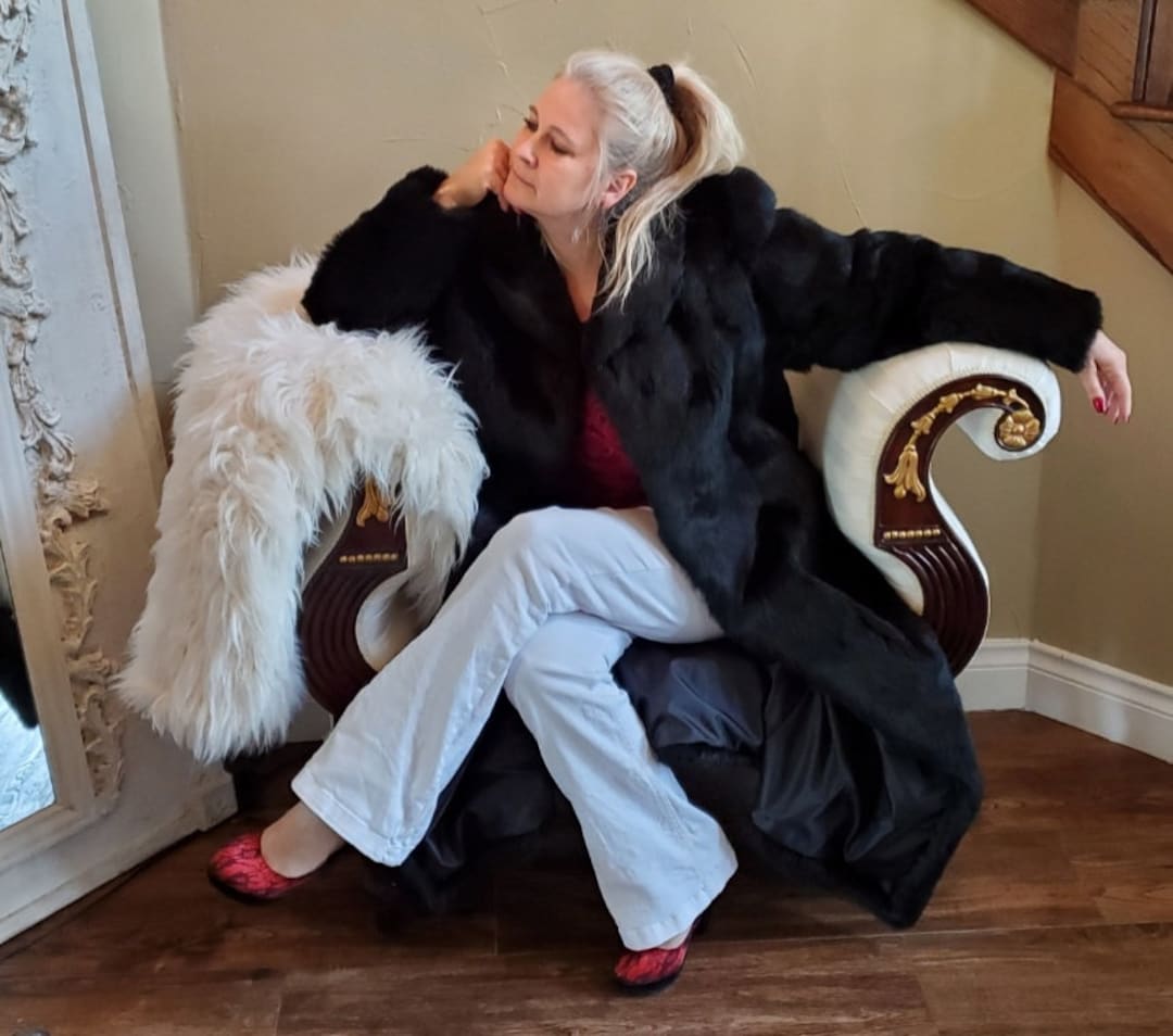 Extra Long, Super Plush Black Rabbit Fur Coat Sz L - Etsy