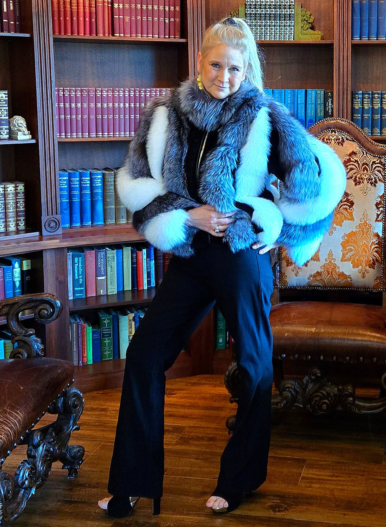 Magnificent Silver Fox & White Fox Fur Coat - Etsy