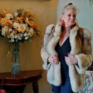 RARE COLOR Plush Champagne Fox Fur Coat Sz S/M - Etsy