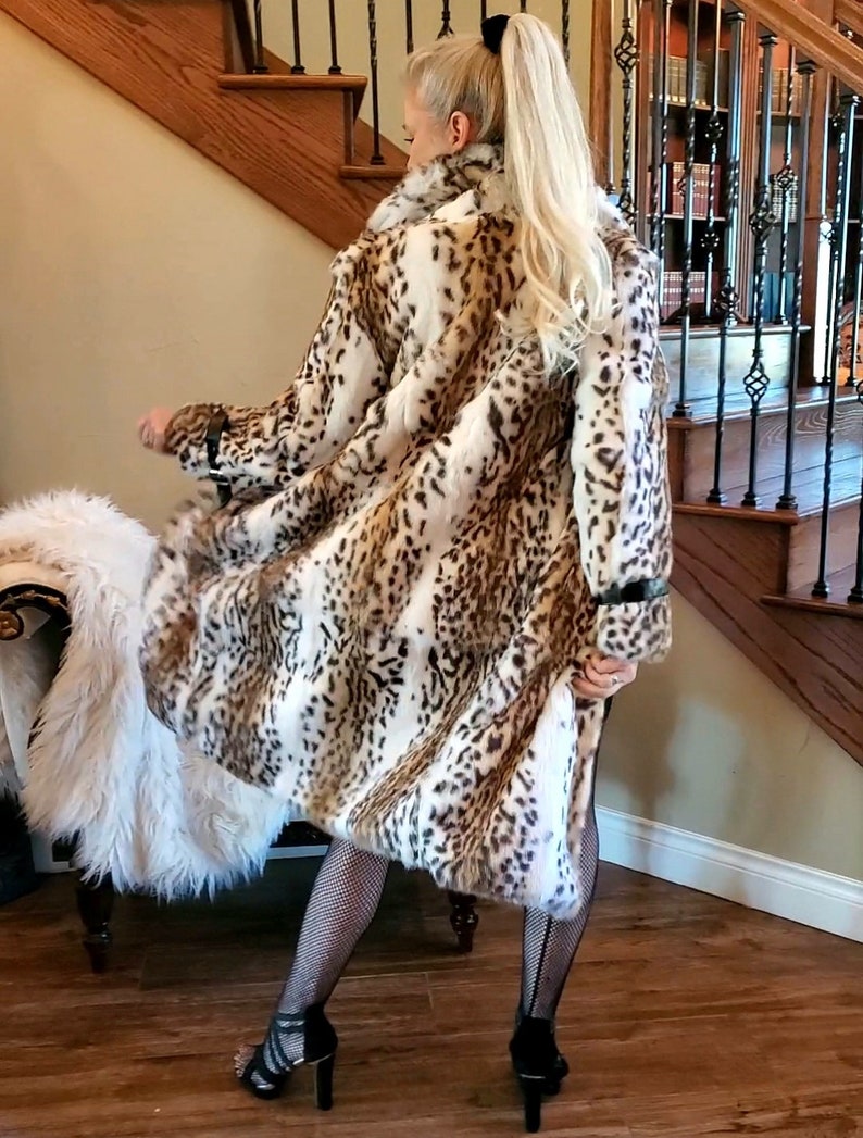 Lynx/leopard Print Rabbit Fur Coat Sz S/M - Etsy