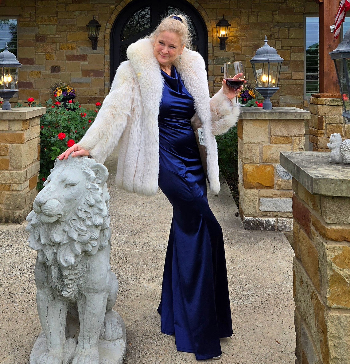 Luxurious Ivory Fox Fur Coat With Oversized Collar Sz L - Etsy