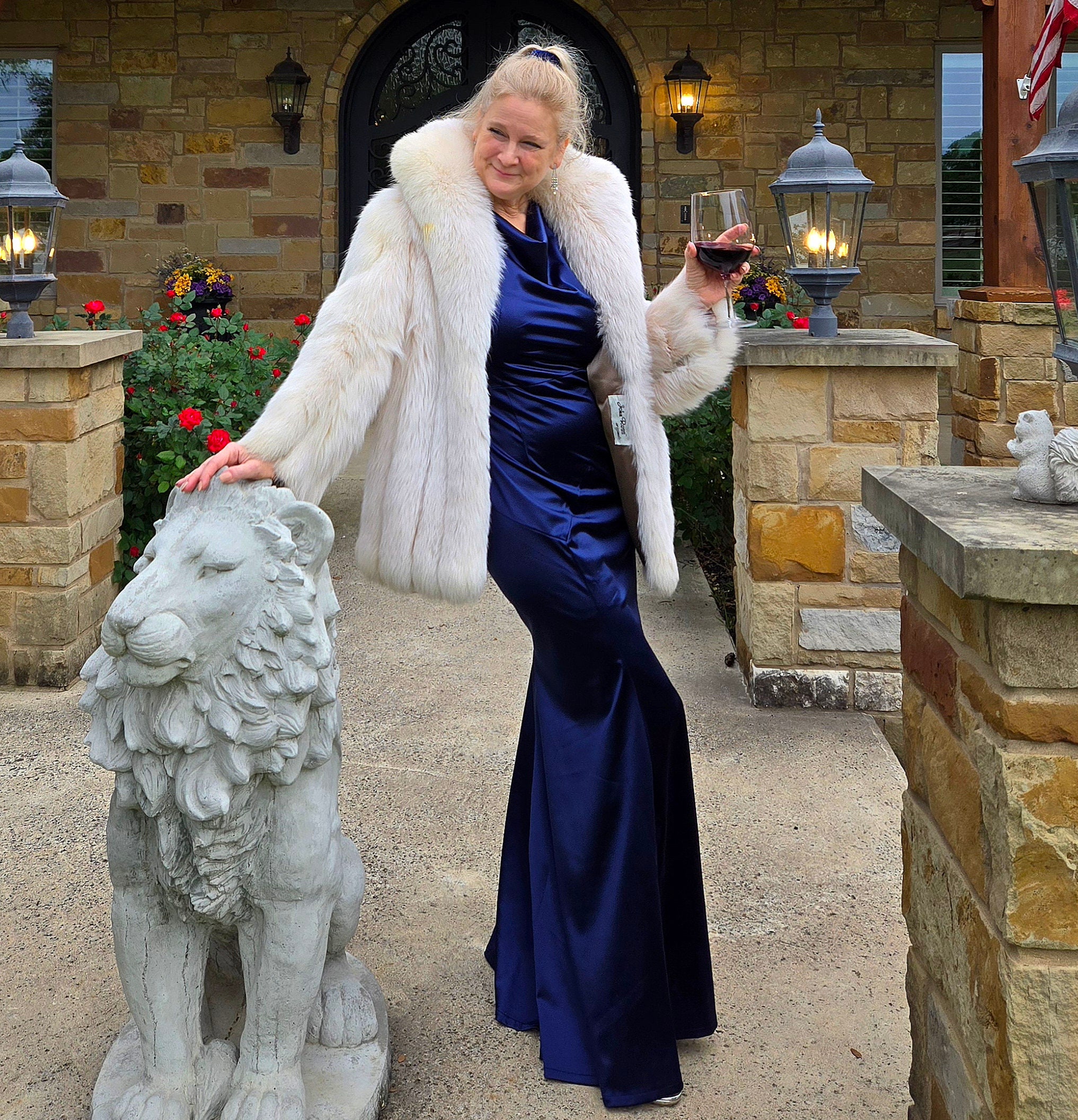 Luxurious Ivory Fox Fur Coat With Oversized Collar Sz L - Etsy